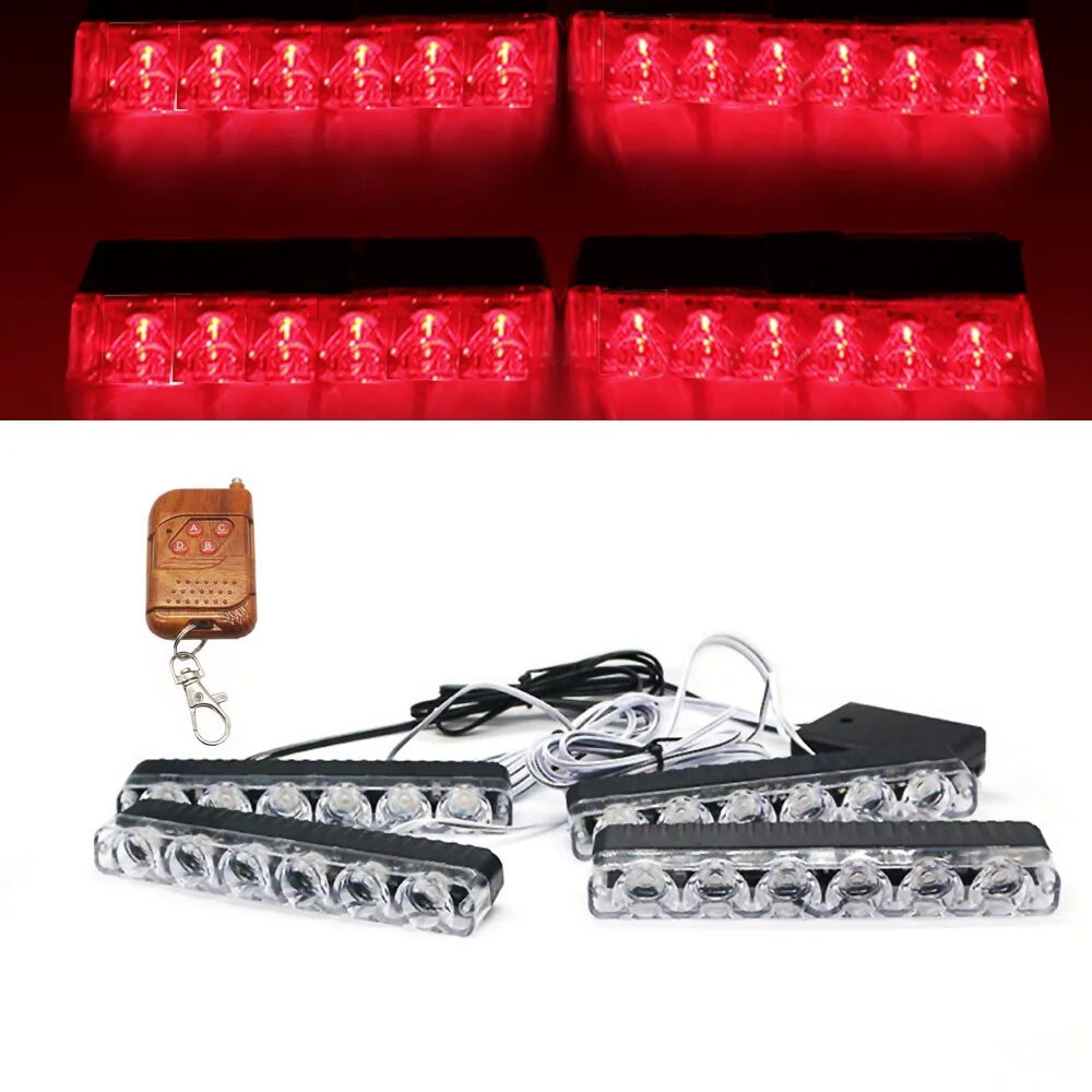 4x6 Светодиодные Стробоскопы Для Автомобиля, Аварийный Полицейский Фонарик, Желтый, Красный, Синий, Белый