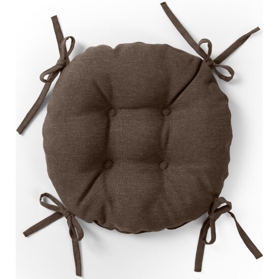 Подушка для стула Волшебная Ночь круглая с тафтингом 40 Шоколад, 930534