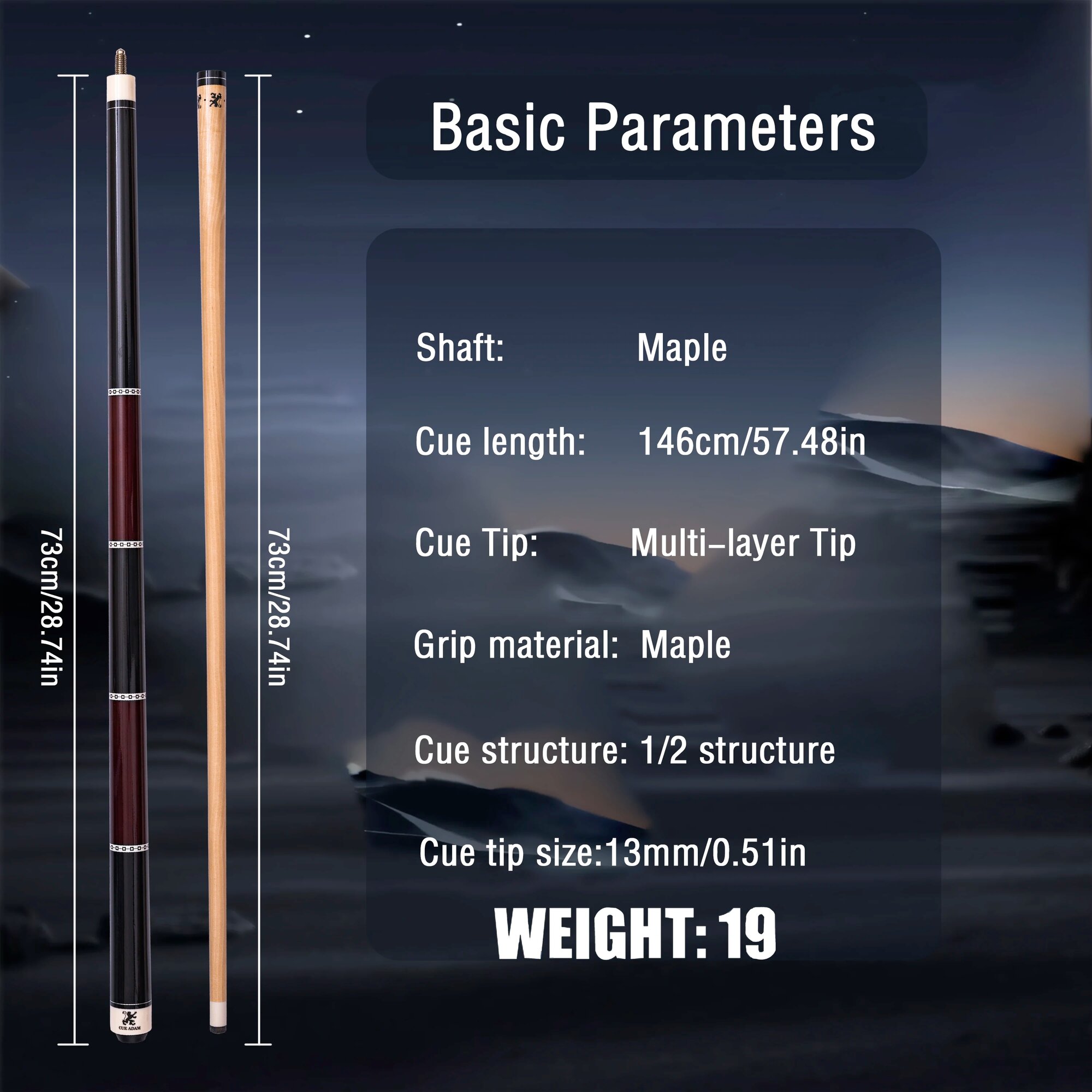 Профессиональный бильярдный кий с наконечником 13 мм и рисунком кожи ящерицы, шарнир из нержавеющей стали, цветной кленовый вал, высокоточная бильярдная палка