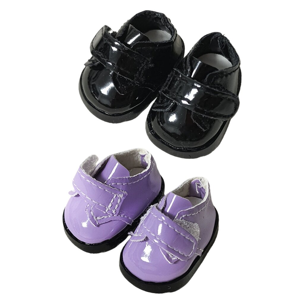 2 пары миниатюрной обуви для кукол: реалистичный дизайн из PU, кожаные туфли