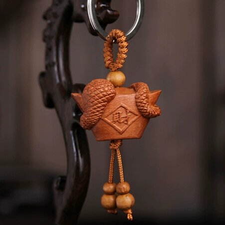 Персонализированные резные подвески из персикового дерева с изображением знаков зодиака: Крыса, Бык, Тигр, Кролик,