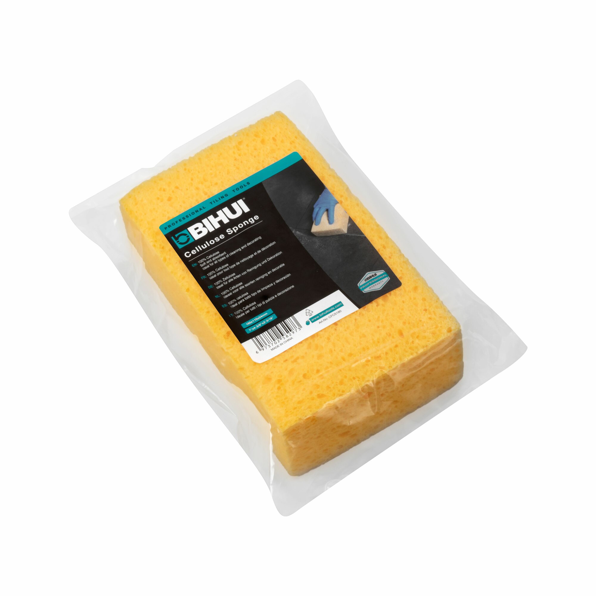 Губка строительная для затирки BIHUI, 185*110*54мм, целлюлозная, арт. CFCS180