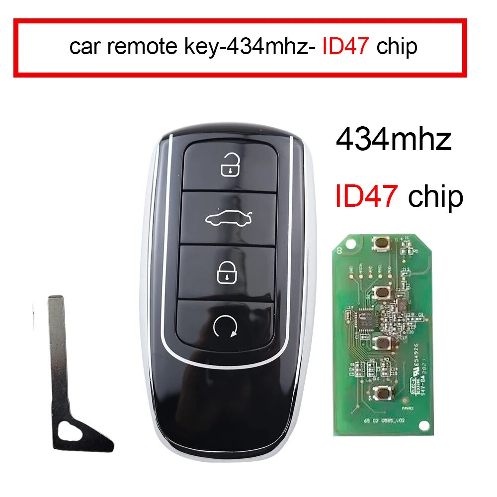 4 кнопки 434 МГц Id47 4A чип оригинальный автомобильный ключ дистанционного управления/автомобильный ключ для Chery JAECOO OMODA EXEED Tiggo 8 Plus Tiggo8 Pro