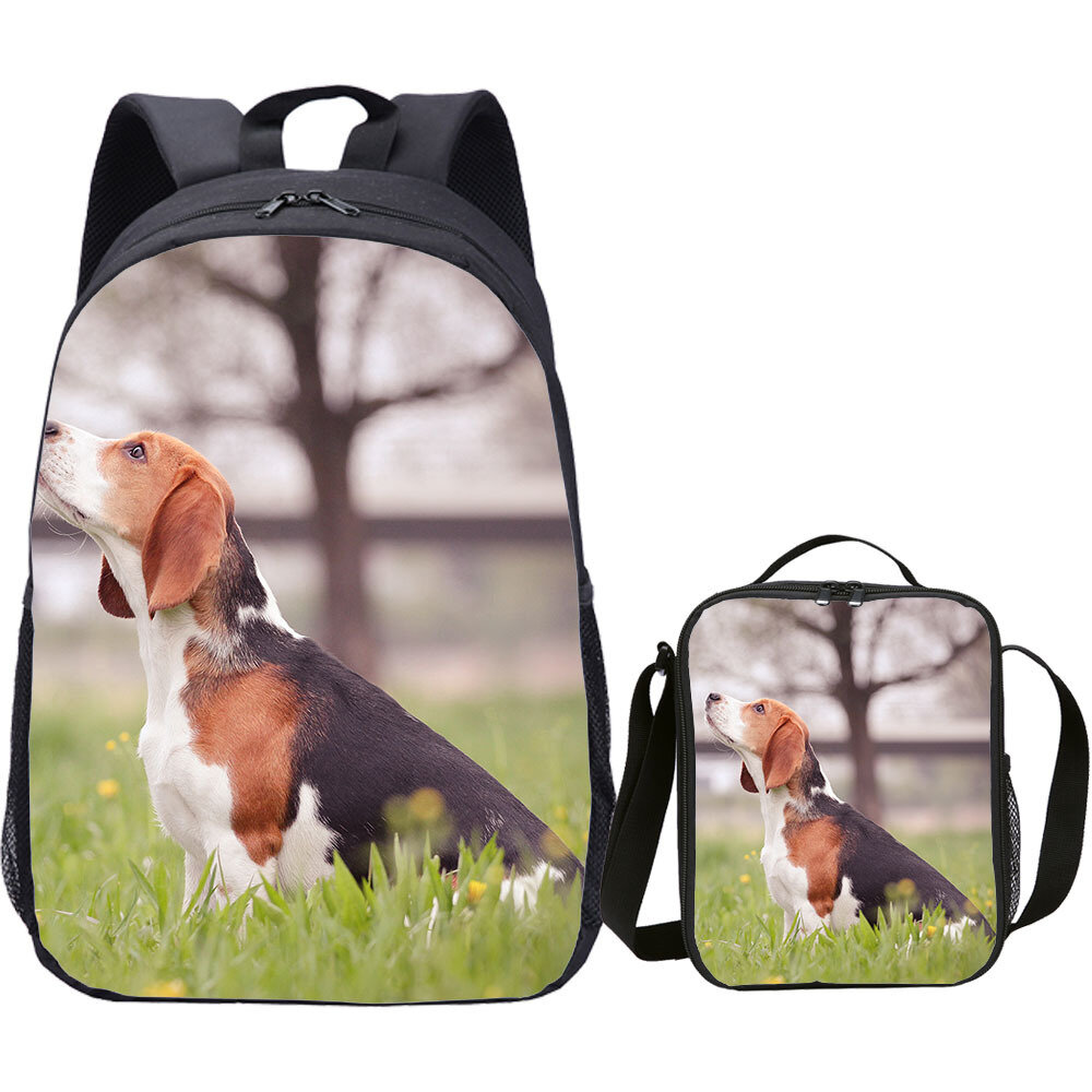 Школьная сумка Bige Dog с цветной печатью 17-дюймовый большой емкости для учеников начальной школы школьная сумка для обеда костюм