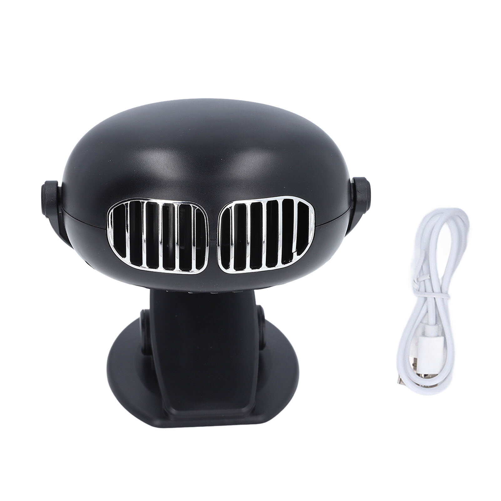 Вентилятор Clip On Bladeless Fan с низким уровнем шума, перезаряжаемый через USB, портативный настольный вентилятор для детской коляски, для использования на открытом воздухе, черный