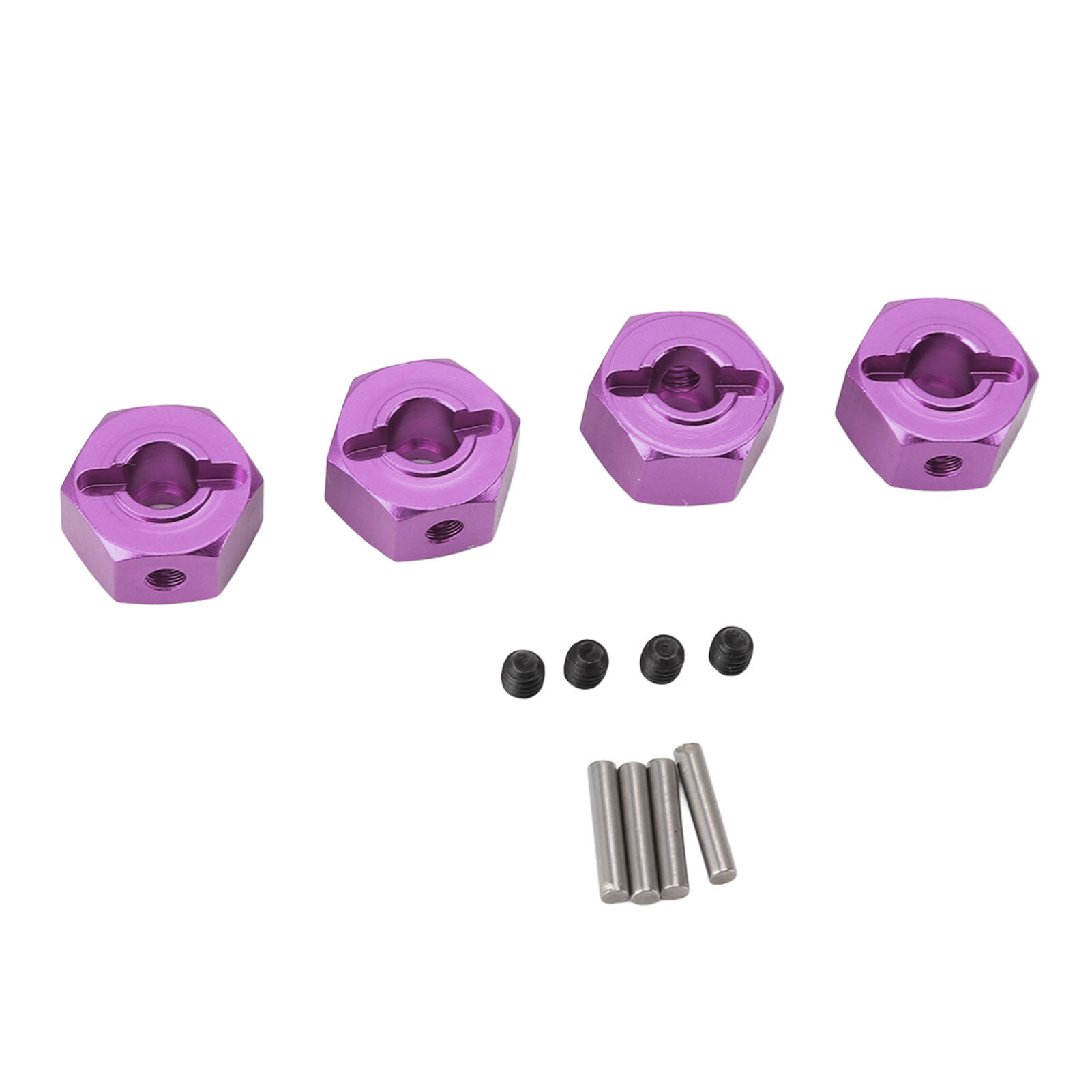 4 шт. RC Wheel Hex Hub Adapter Professional Aluminum Alfam 12mm Wheel Hex Hub Drive Adapter для пульта дистанционного управления автомобильными аксессуарами Фиолетовый