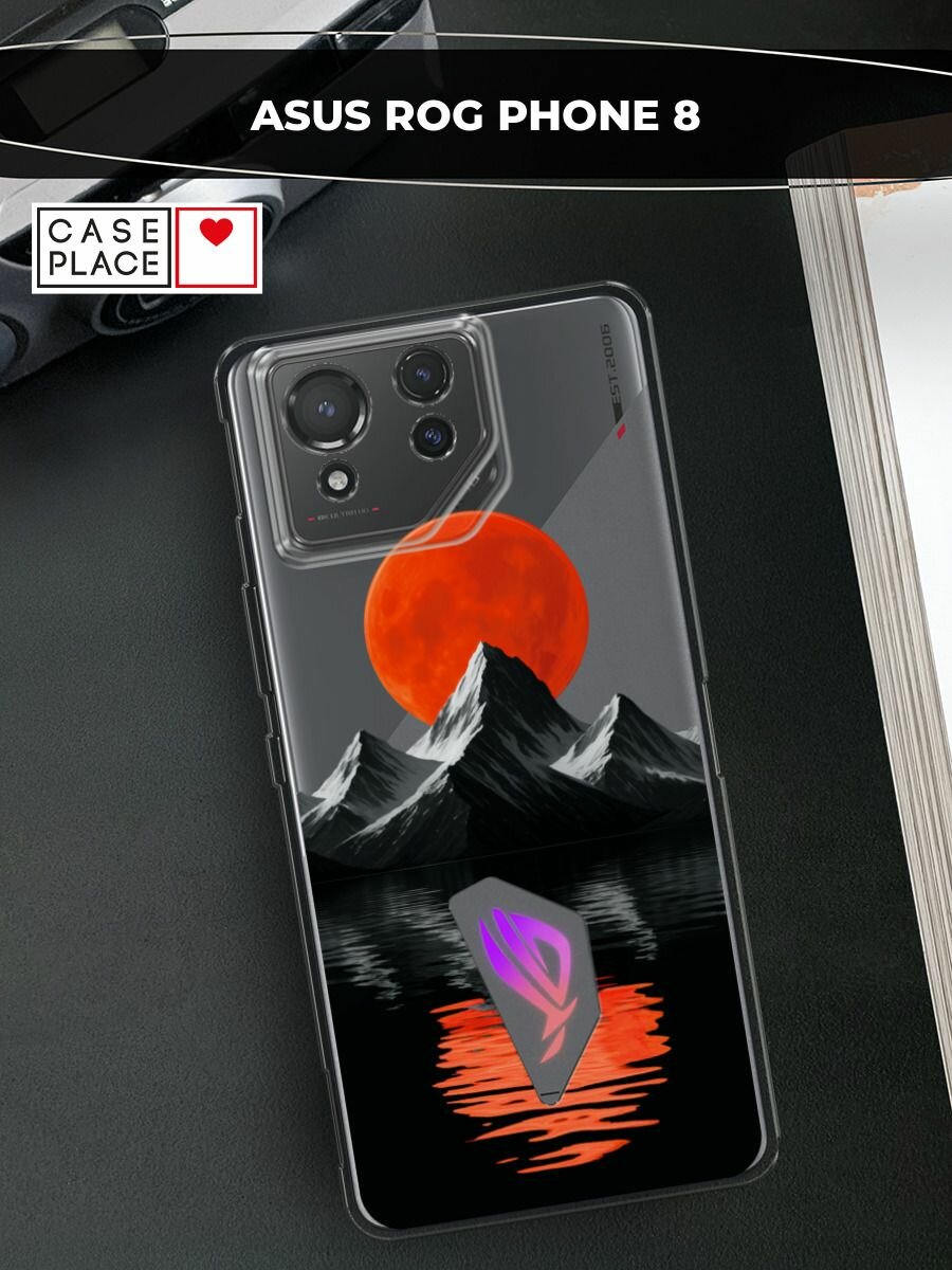 Силиконовый чехол на Asus ROG Phone 8 / Асус Рог Фон 8 с принтом Черная гора 3