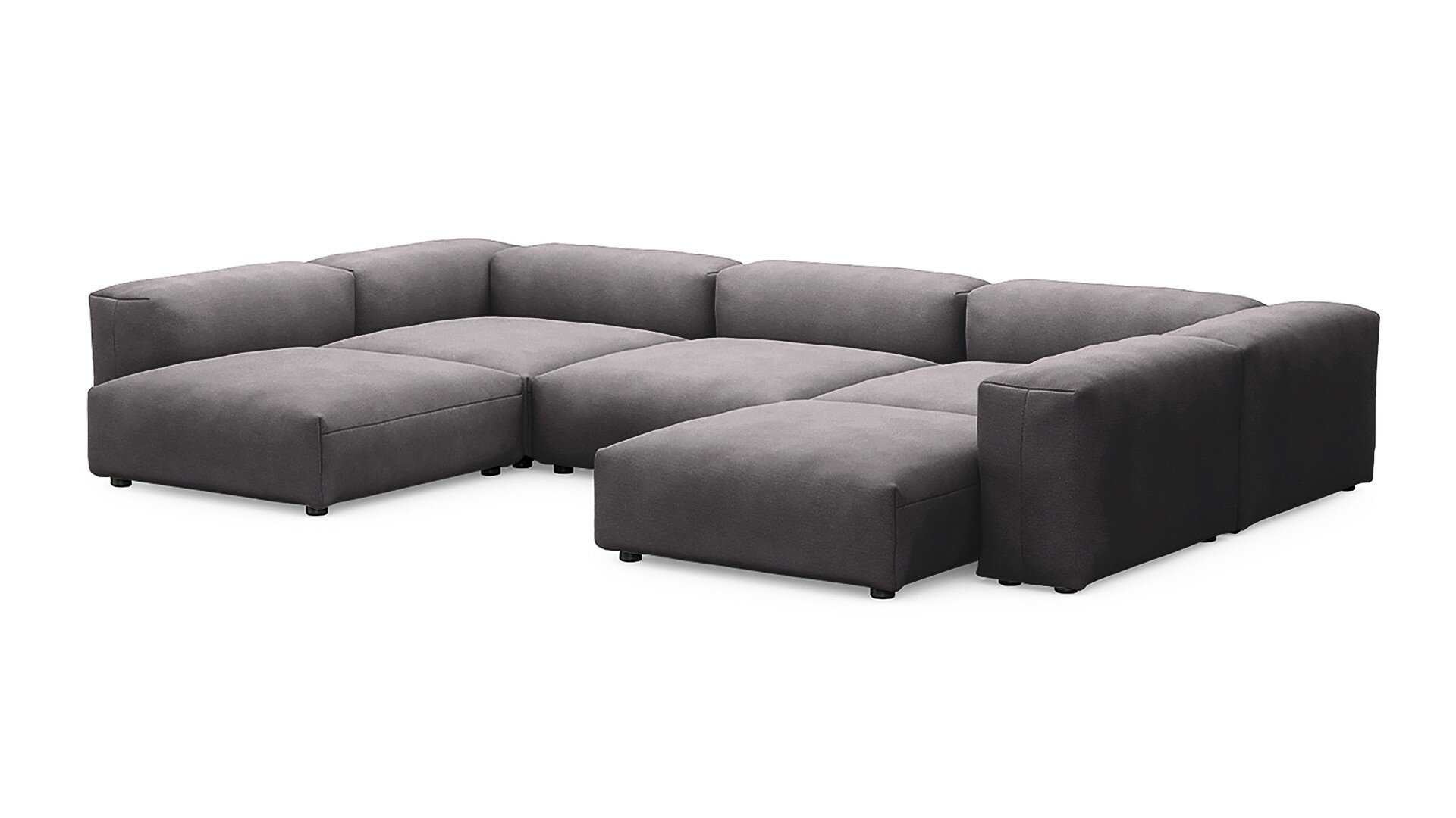 Диван Фиджи (П-образный) Velutto 19 NOW 378x242x62 см, коричневый Велютто, нераскладной Фиеста