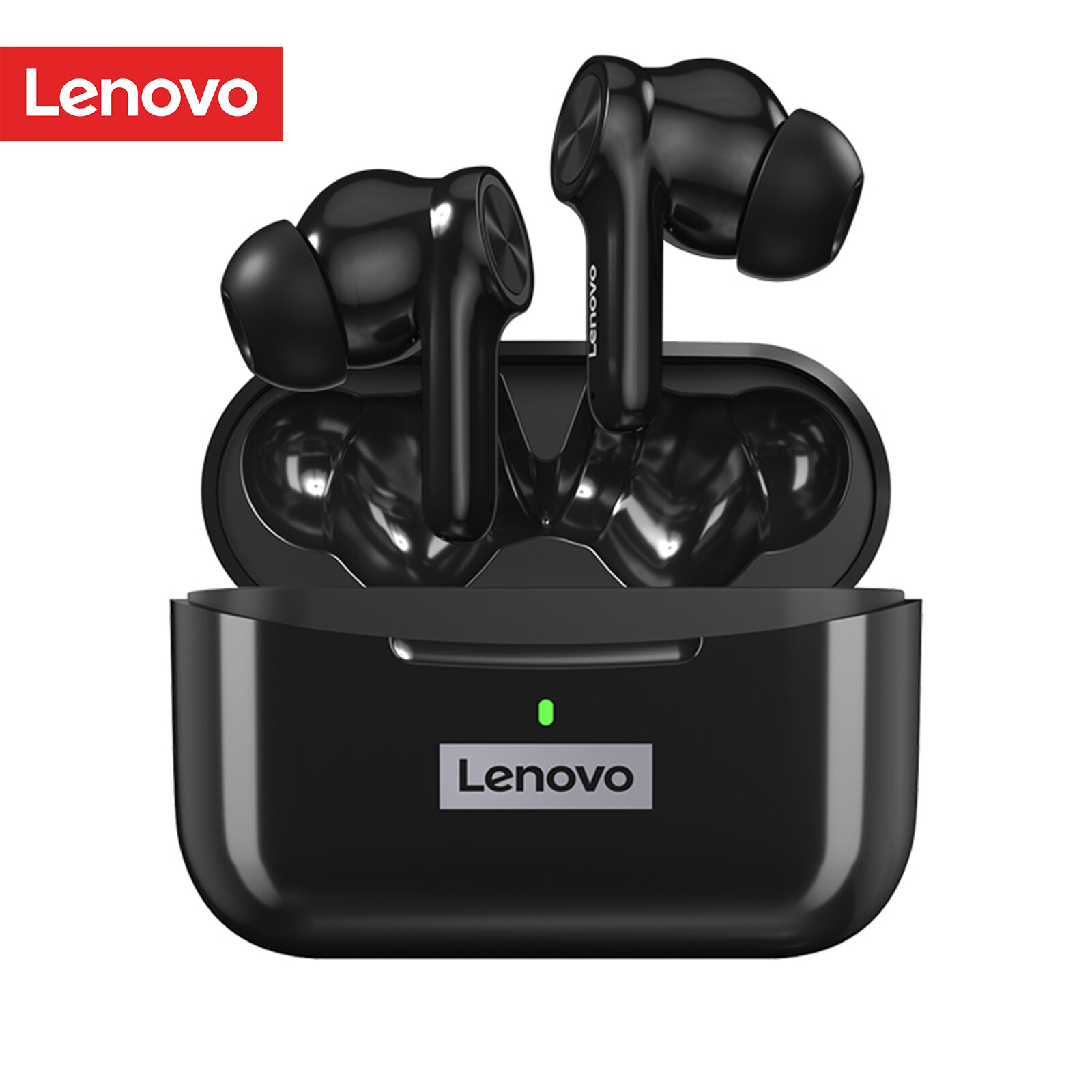 Наушники Lenovo LP70 True Wireless BT5.2 с микрофоном Active Noise Cancellation ENC ANC Music Earphone Sports Headset Charging Box Touch Control черный белый Type-C ABS 13mm 32Ω 92dB 20-20kHz 10m 3.7V 300mAh 2*40mAh 6часов 1.5часа 2часа 3.5*2.3*2.0cm