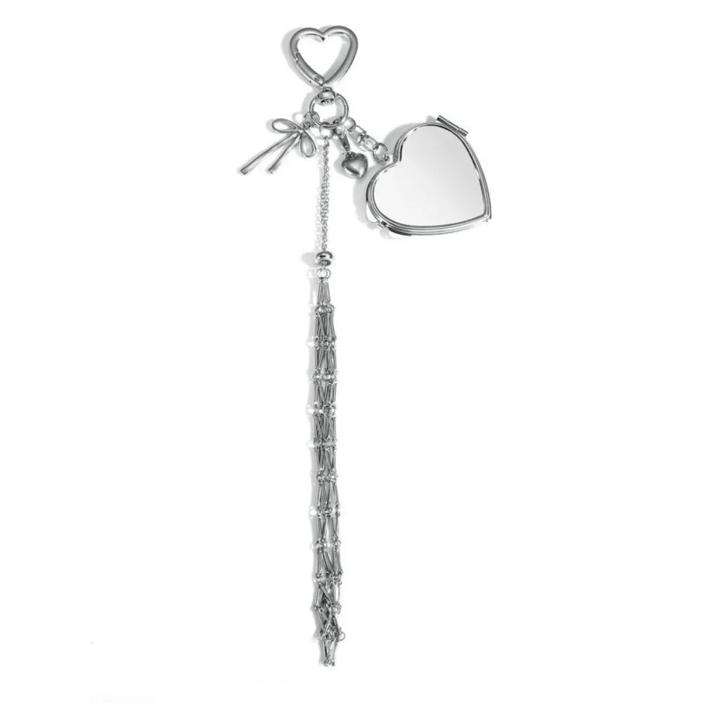 Винтажная портативная металлическая сетчатая сумка для губной помады, мини-серебряная сумка для бальзама для губ, брелок Y2K, универсальный чехол для помады, брелки, женский подарок Style A