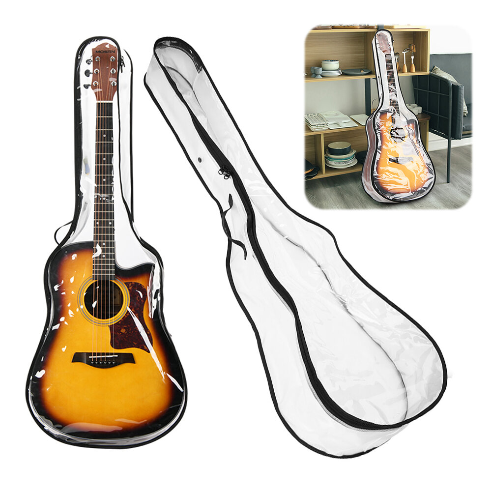 Чехол для гитары 40-41 дюймов, из TPU, прозрачный, с двойной молнией