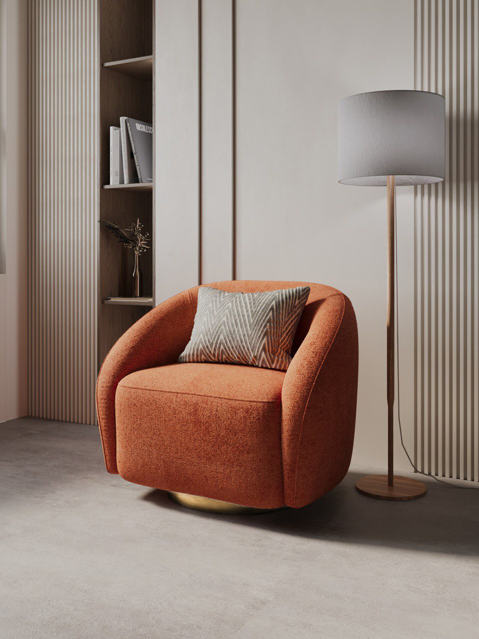 Кресло крутящееся ZAFFIRO премиум дизайн, велюр