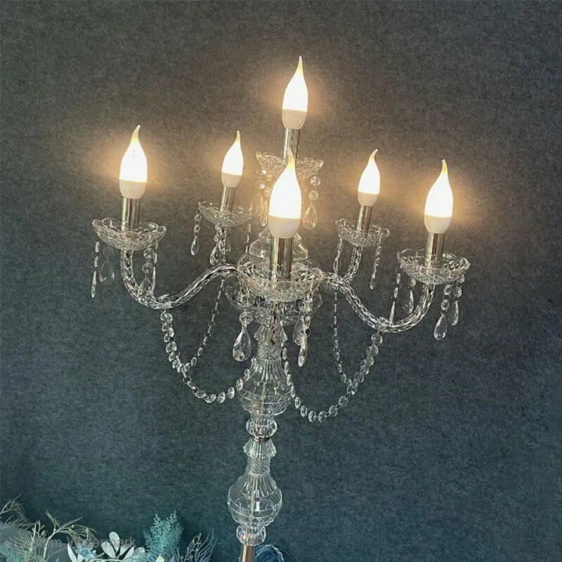 Хрустальная лампа, Торшер классика, Напольный светильник классика хрусталь, E14