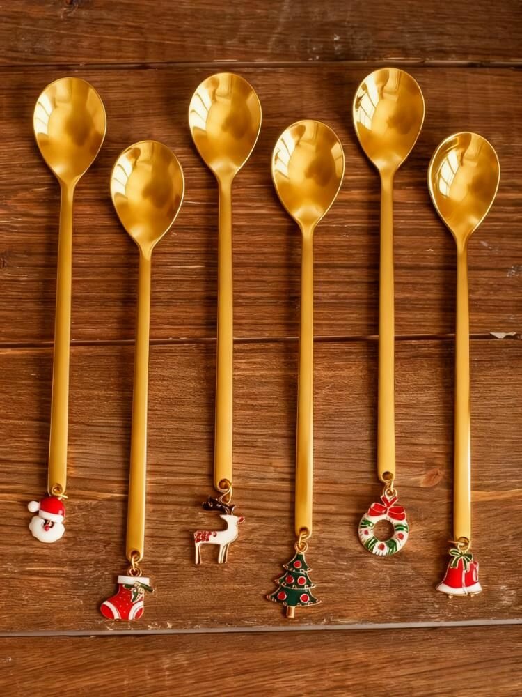 Ложка столовая 6 предм. золотой