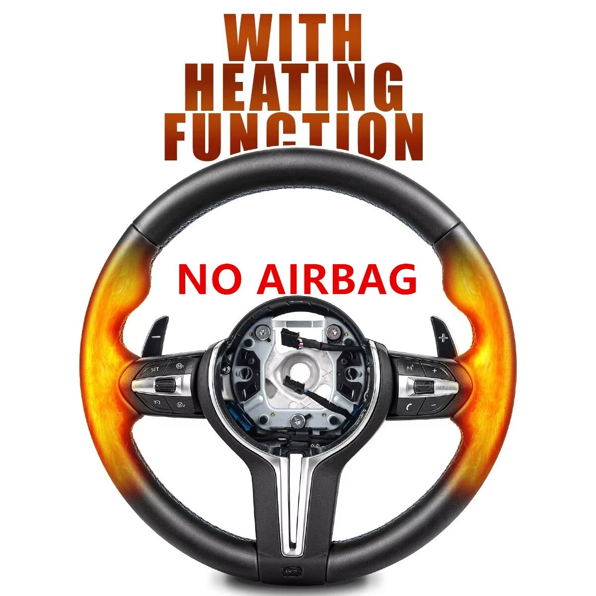 Спортивный руль M Look для BMW F30 F32 F80 M3 F82 M4 с подогревом, полностью кожаный, без сумки M3 With Heating Wire