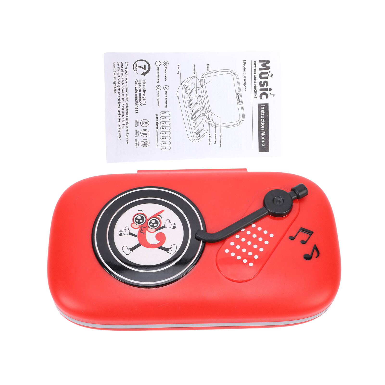 Портативное электронное клавишное мини-цифровое пианино с 7 режимами музыкальных ритмов для тренировки скорости рук и взаимодействия родителей и детей, красное