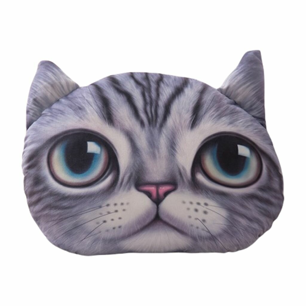(1) 3D-подушка в форме животного с креативным эффектом Calico Cat
