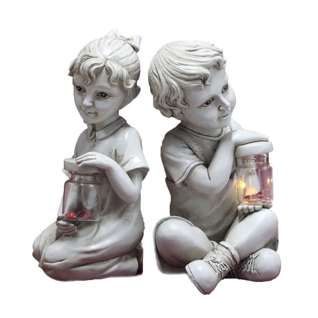 Солнечные фонари для мальчиков и девочек для украшения внутреннего двора сада наружными украшениями