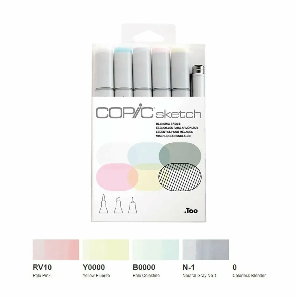 Copic Маркер Спиртовой, 6 шт. для скетчинга, для флипчарта