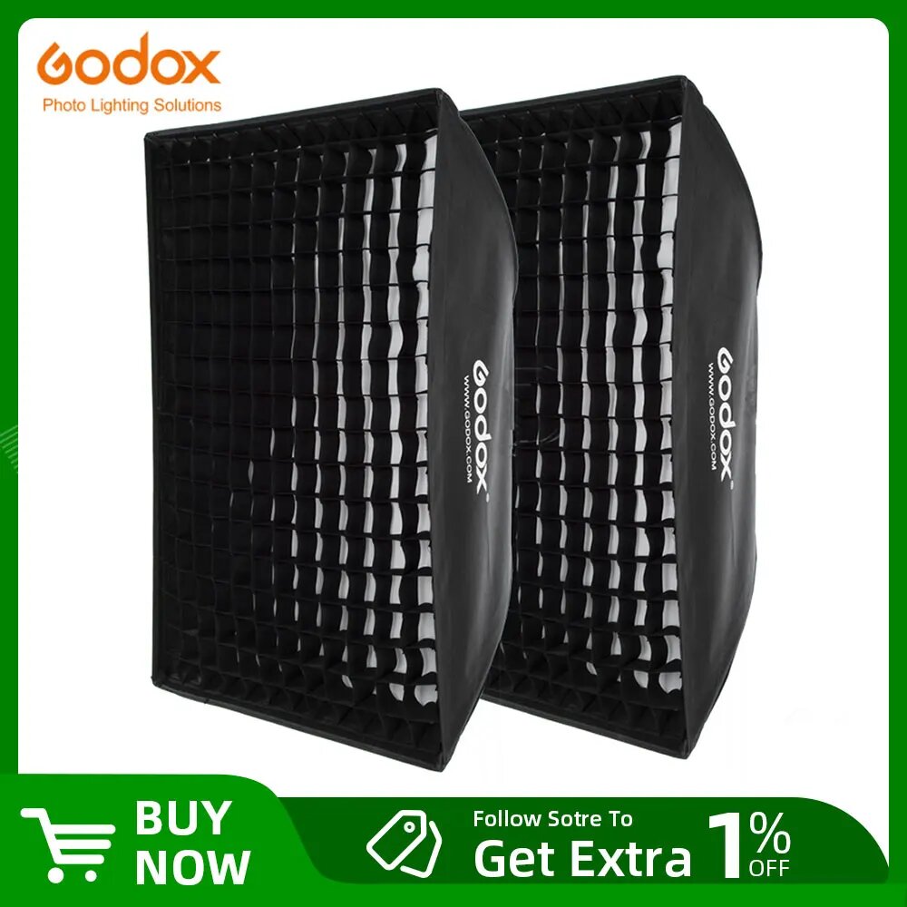 2 шт. софтбокс Godox 80*120 см 32 "x 47" портативный прямоугольный софтбокс с сотовой сеткой софтбокс с креплением Bowens для студийной вспышки