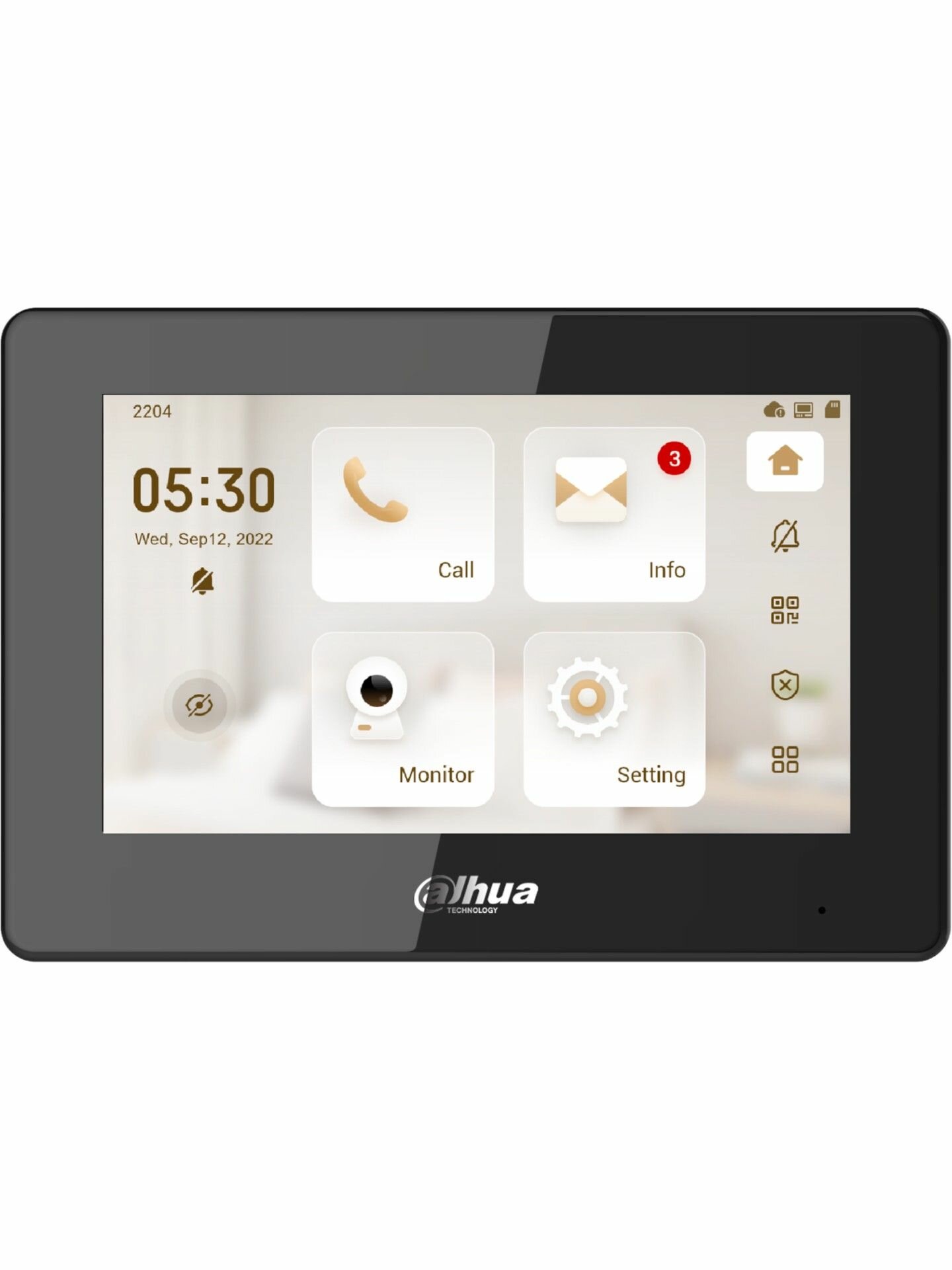 Видеодомофон для квартиры Dahua DHI-VTH5421HB-W Wi-Fi монитор для дома или офиса, IP видеомонитор с сенсорным ЖК дисплеем 7", 1024x600px, POE