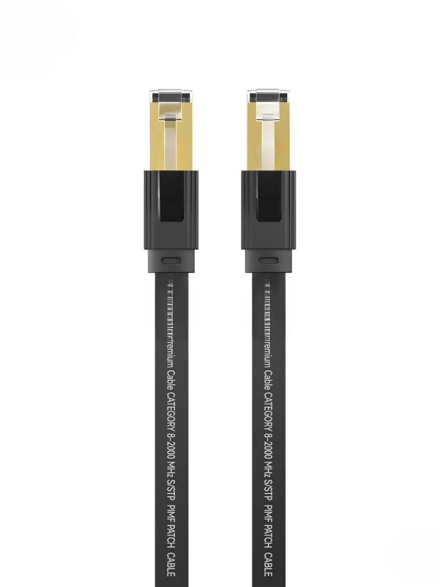 Кабель LAN 10 метров купить Cat 8 40 Гбит/с для интернета Ethernet провод черный