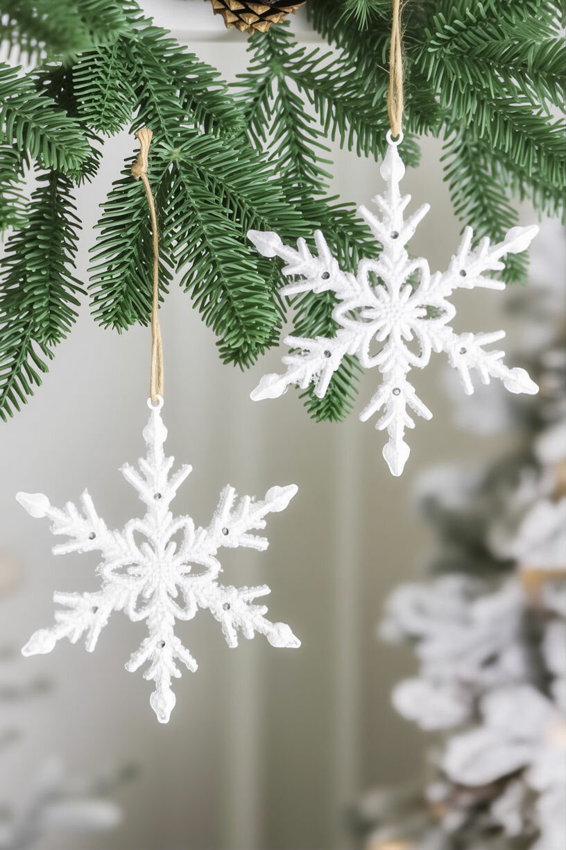 Набор ёлочных украшений снежинки 'бейли', металл, 12 см, 2 шт, Winter Deco 1000305