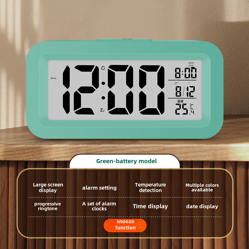 Новые мини электронные будильники производителя для студентов, детские настольные будильники, мелкие будильники оптом (Зеленый, 109 [English version] [battery type])