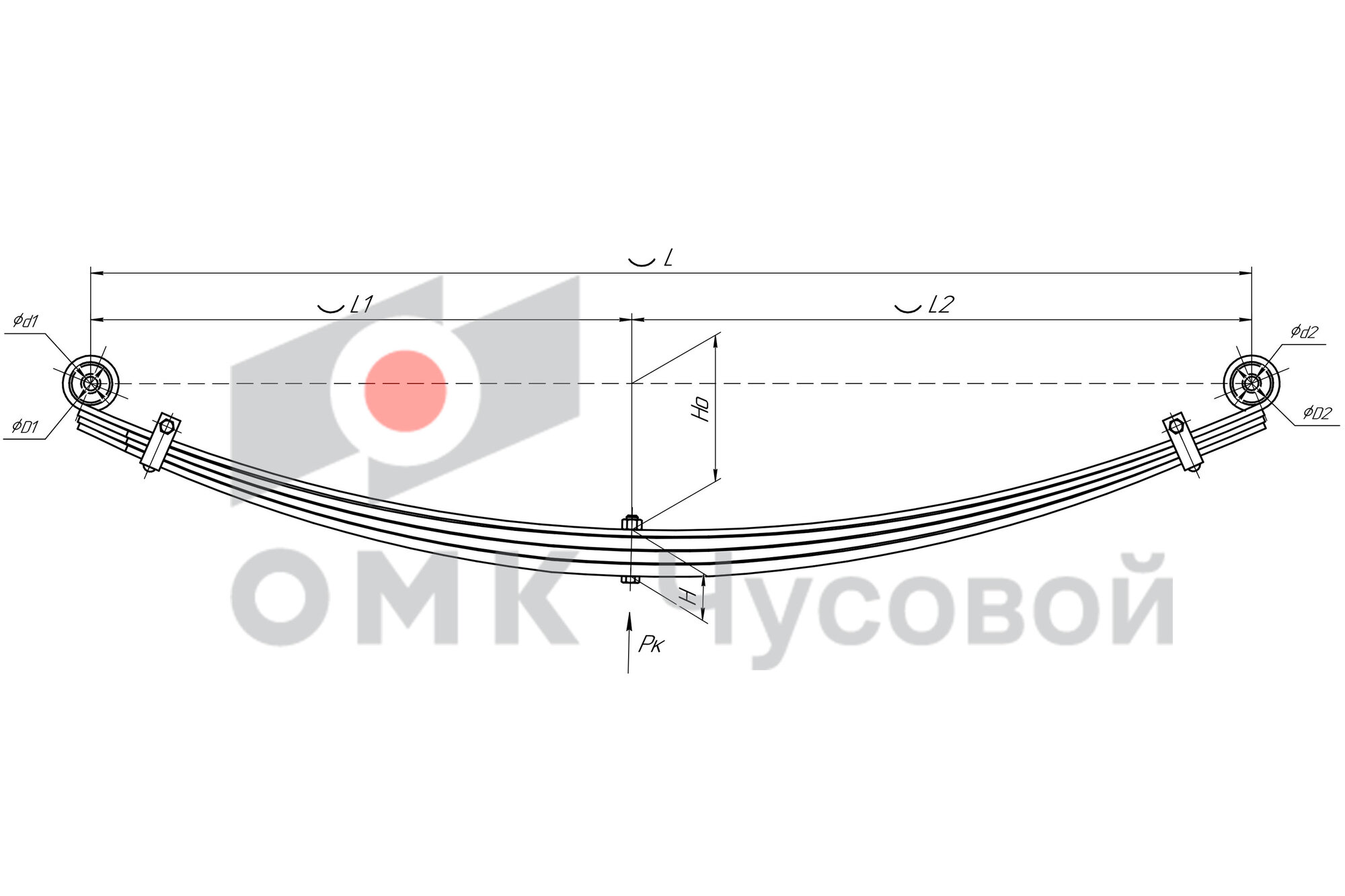 Рессора задняя для ГАЗ А63R42 4 листа