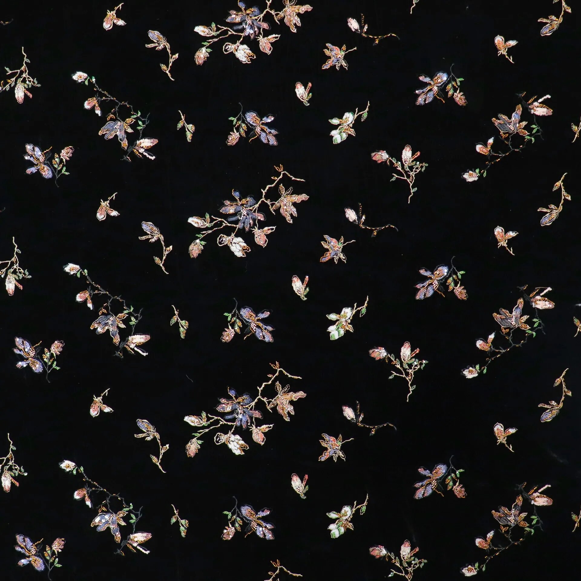 Бархатная трехмерная цветочная парча с бисером для пошива платья