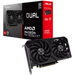 Видеокарта ASUS Видеокарта Asus PCI-E 5.0 DUAL-RX9060XT-16G AMD Radeon RX 9060XT 16Gb 128bit GDDR6 2550/20000 HDMIx1 DPx2 HDCP Ret
