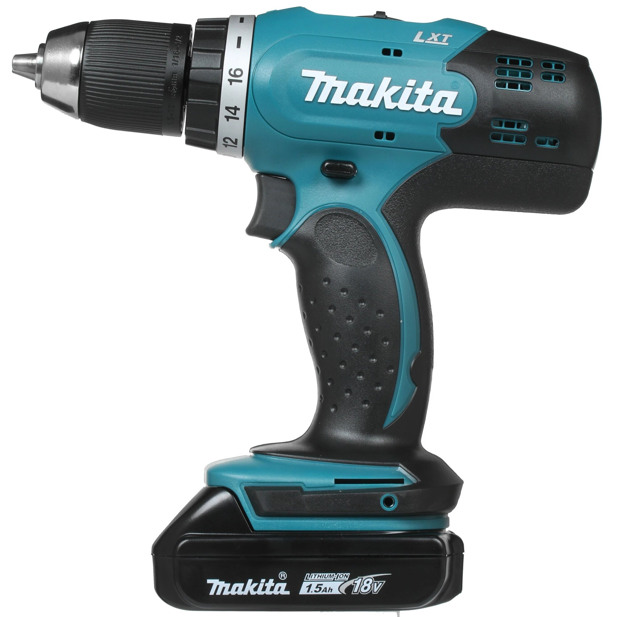 Дрель-шуруповерт аккумуляторная Makita DDF453SYE, черный/зеленый, 1.5Ач