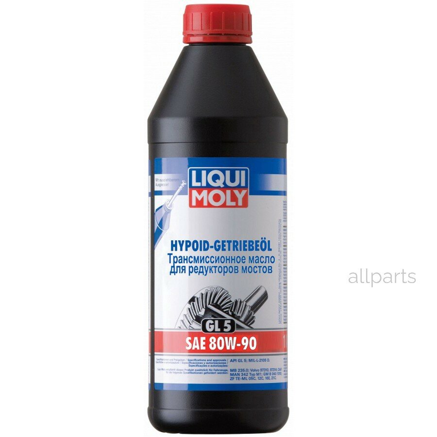 LIQUI MOLY 3924 80W-90 Hypoid-Getriebeoil GL5, 1л (мин. транс. масло)
