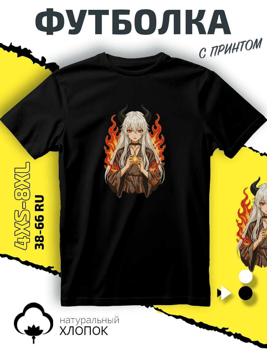 Футболка Персидский кот anime демоническая