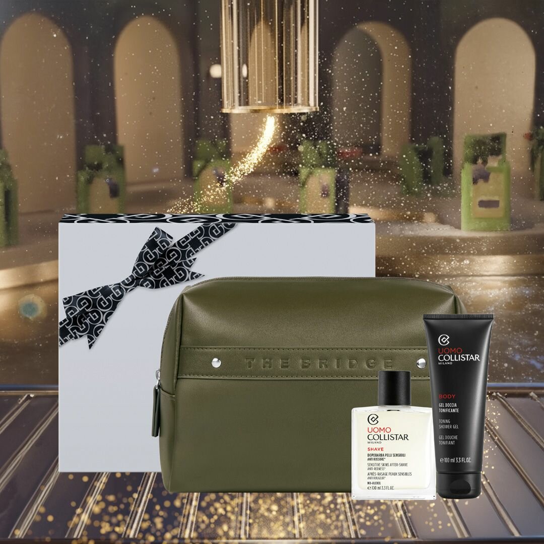 Collistar - Набор Uomo: Лосьон после бритья для чувствительной кожи 100 мл + Тонизирующий гель для душа 100 мл + косметичка