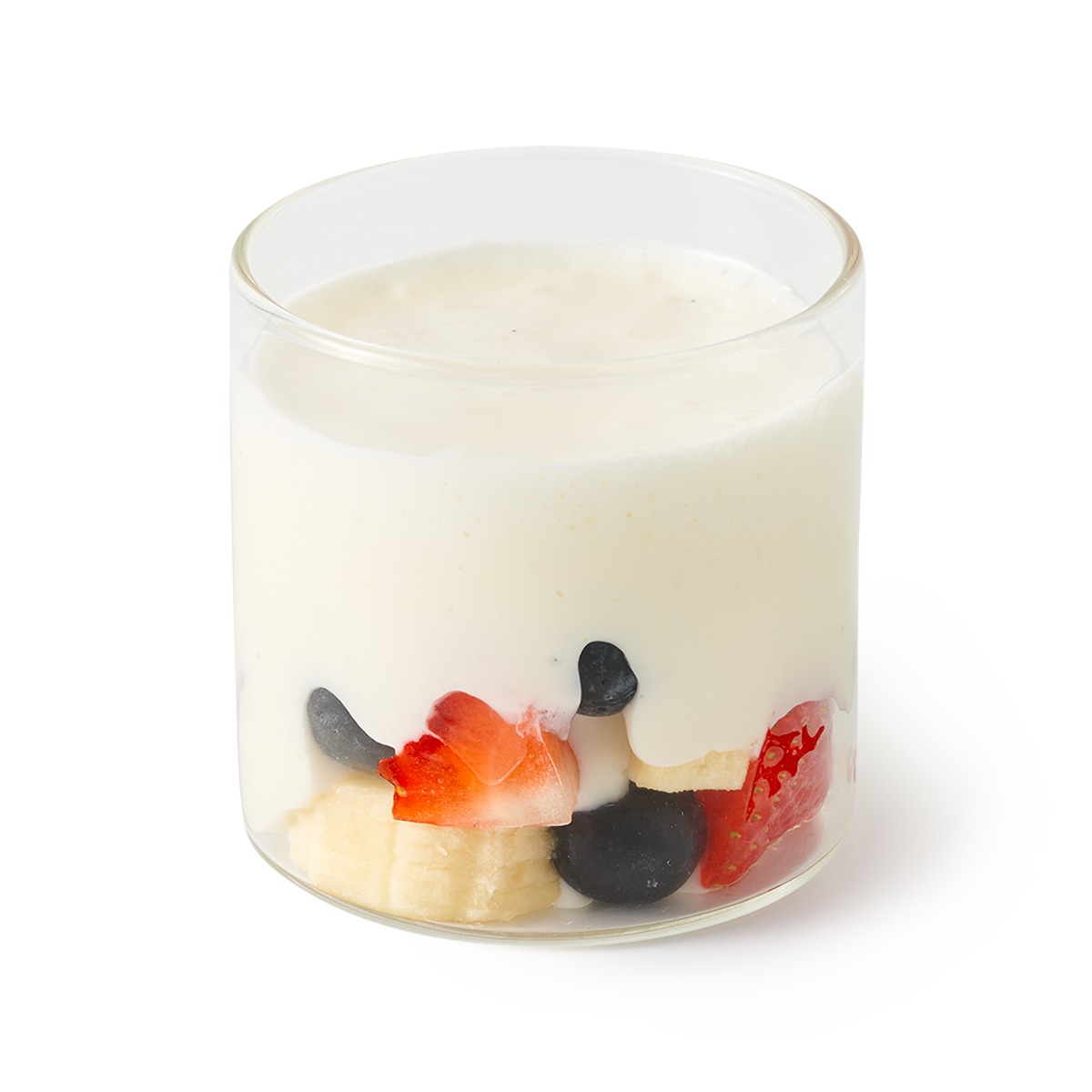 Мусс Fresco ягодный "Банан, клубника, голубика", творожный, 125 г