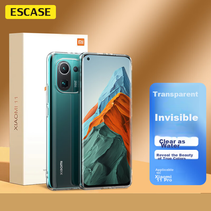 ESCASE Xiaomi 11 Pro ударопрочный прозрачный чехол из силикона с полным покрытием и креплением для шнурка