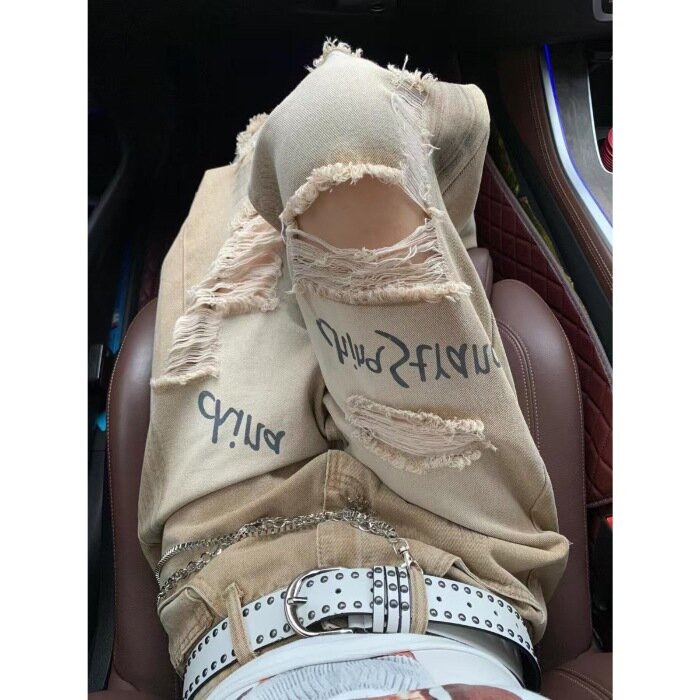 LI Mall Джинсы для брейк-данса Девушки Легкие Модные Эластичные хлопковые