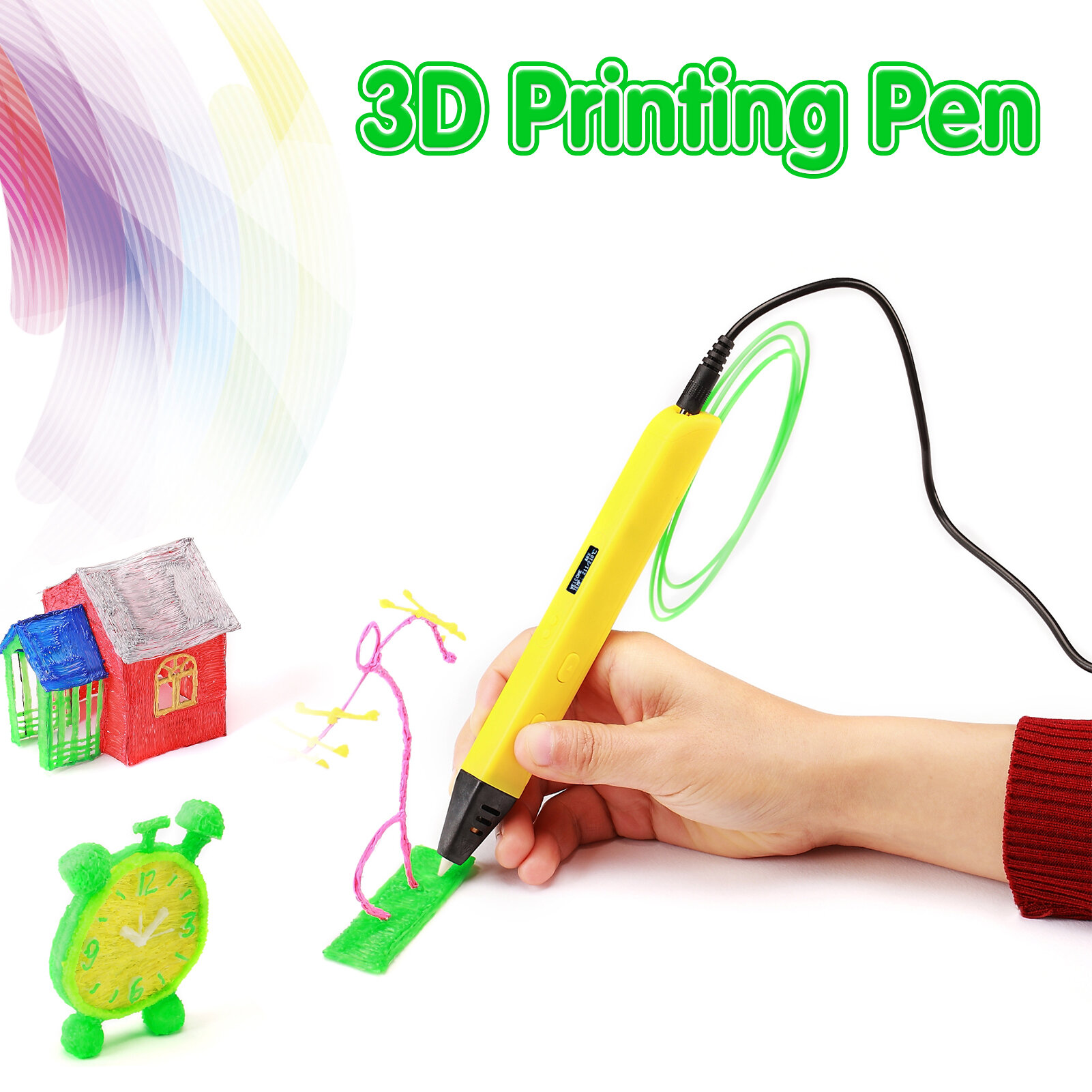 3D-ручка для пластика 1.75 мм ABS PLA, регулировка скорости и температуры, OLED экран