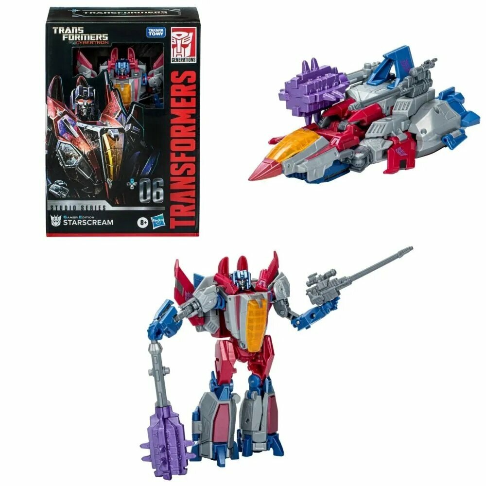 Трансформеры Hasbro Игрушка Studio Series Voyager Transformers: War for Cybertron 06 Gamer Edition Starscream 6.5-inch (16.5 cm) F8765