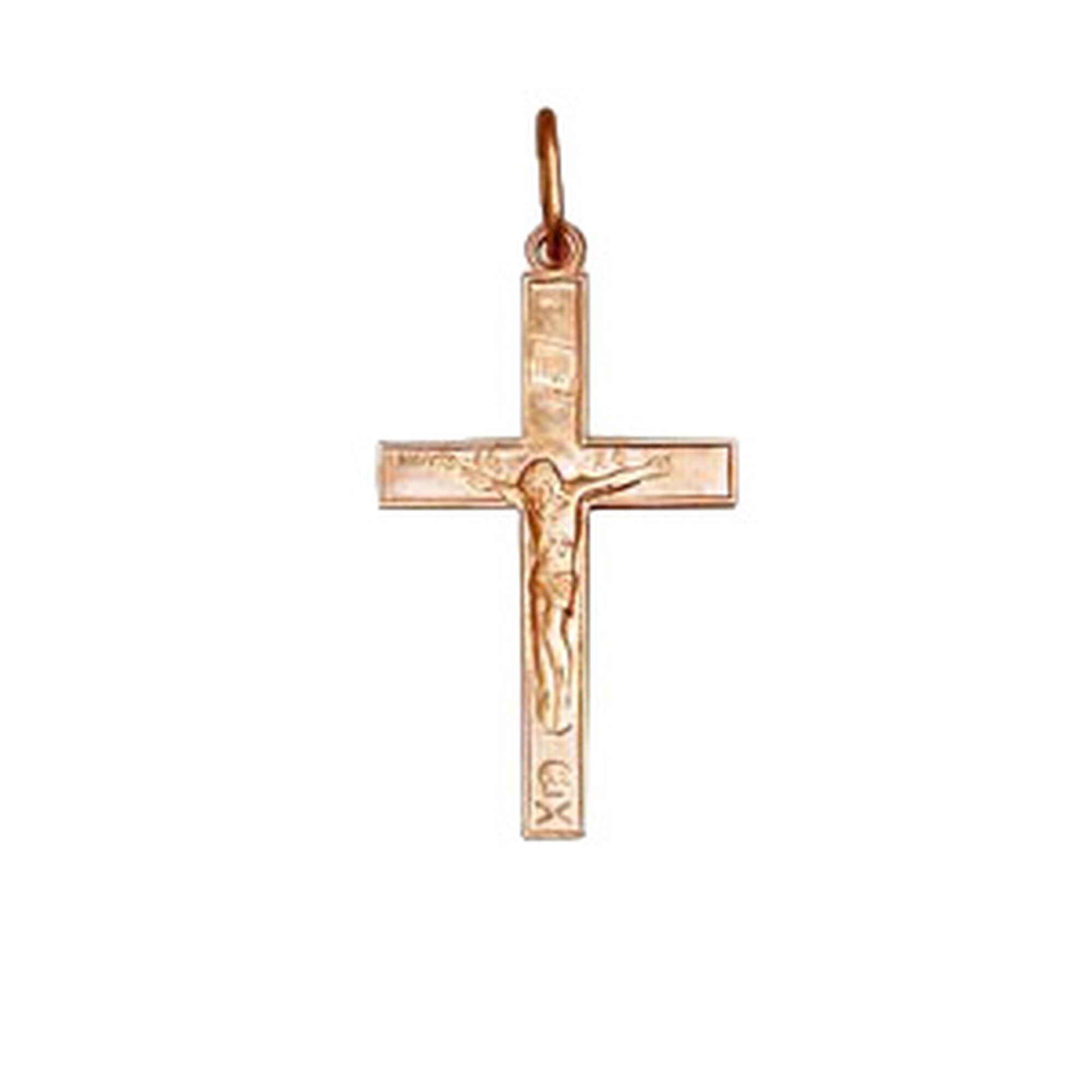 Крестик, красное золото, 585 проба