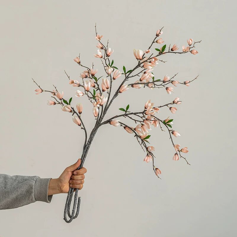 Искусственная композиция из магнолий: декоративный цветочный набор в европейско-китайском классическом стиле Ваби-Саби