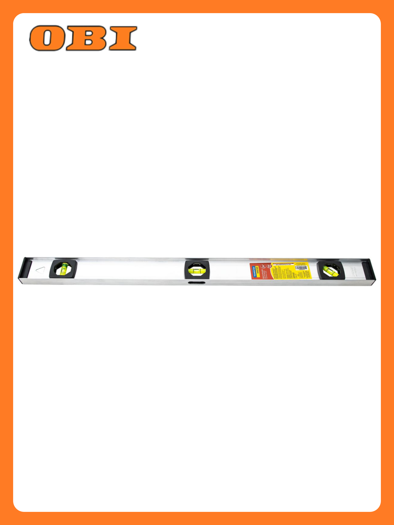 Уровень строительный Tramontina 43100/024 пузырьковый с тремя пузырьками 600 мм