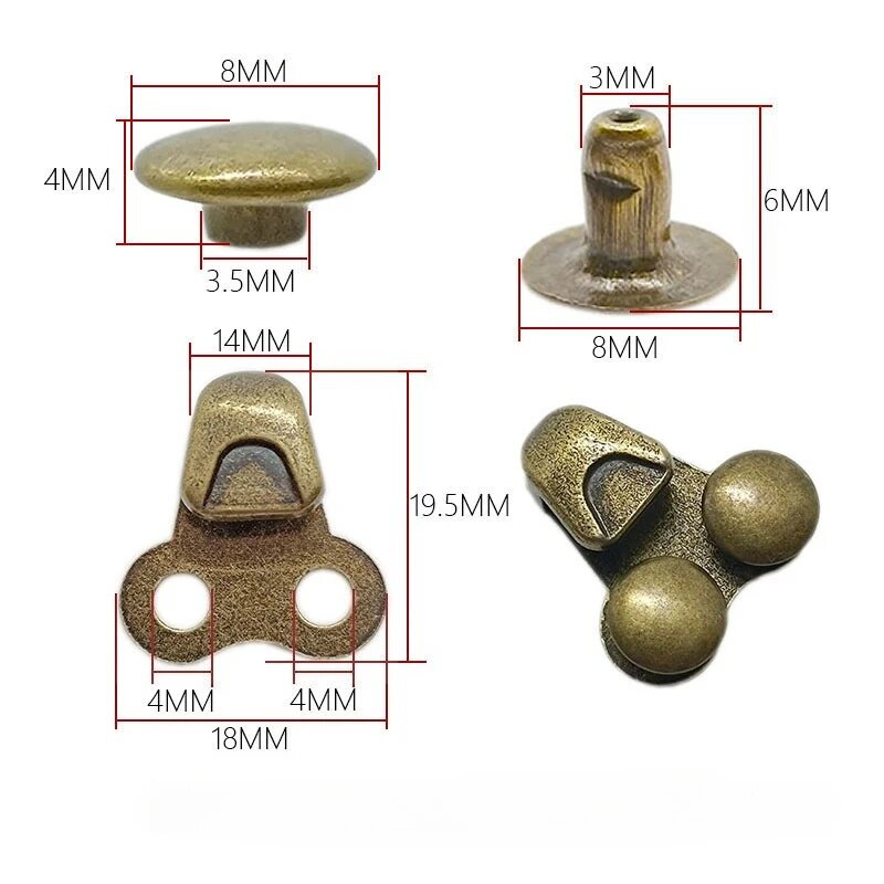 Металлические крючки для обуви, бронзовые, 10pcs