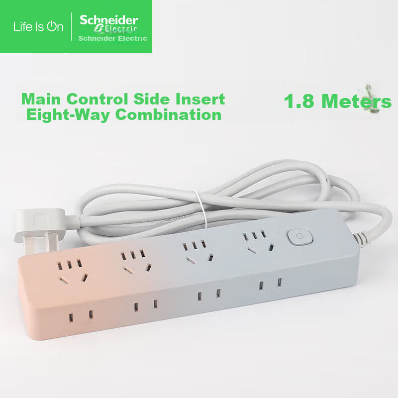 Schneider Electric Power Strip New National Standard Safety Socket/Plug/Socket/Plug/Extension Cord/Trailing Socket with Wire for Household Use Total Control Side Insert Four Five-Hole Four Two-Hole 1.