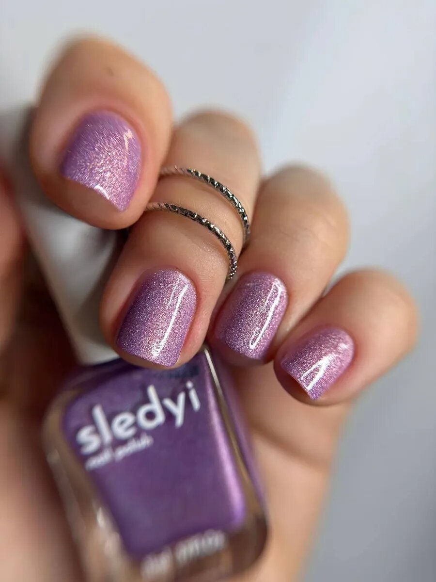 Лак для ногтей розовый блестящий термо