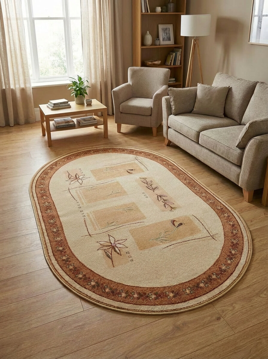 Ковер FLOARE-CARPET 234 Lavanda 1594 1,50 x 2,30 м 100% шерсть, овальный