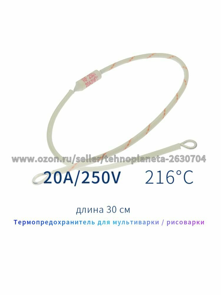 Керамический термочувствительный предохранитель для рисоварок/мультиварки, RF250V 20A/216C(30 см) 5 шт.
