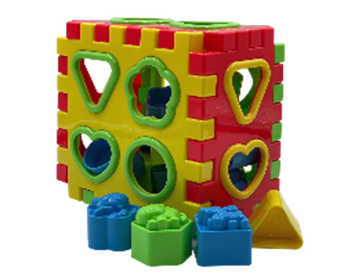 Набор геометрических фигур toymix, 17х17х10 см, разноцветный пластик, 5 форм, в сетке