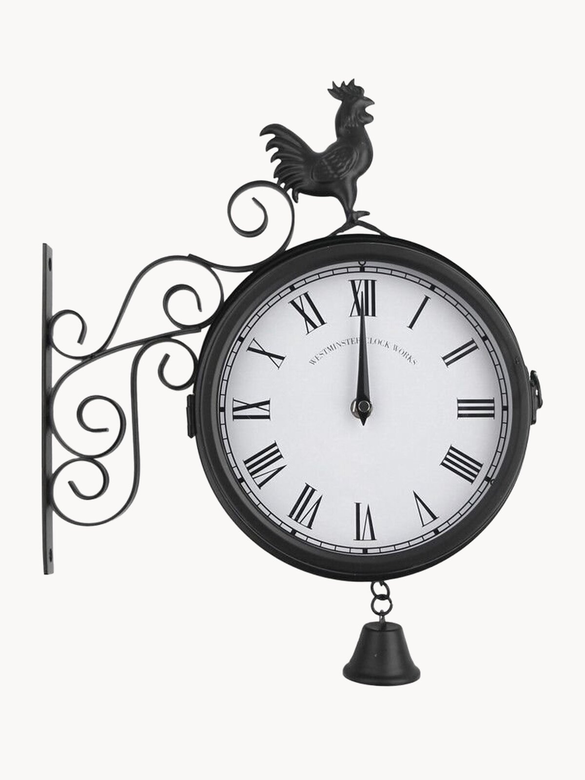 Уличные настенные часы для сада, двухсторонний петушок, винтажный декор для дома